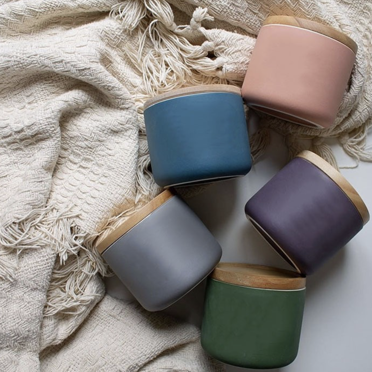 350ml ceramic sublimation candle jar with lid