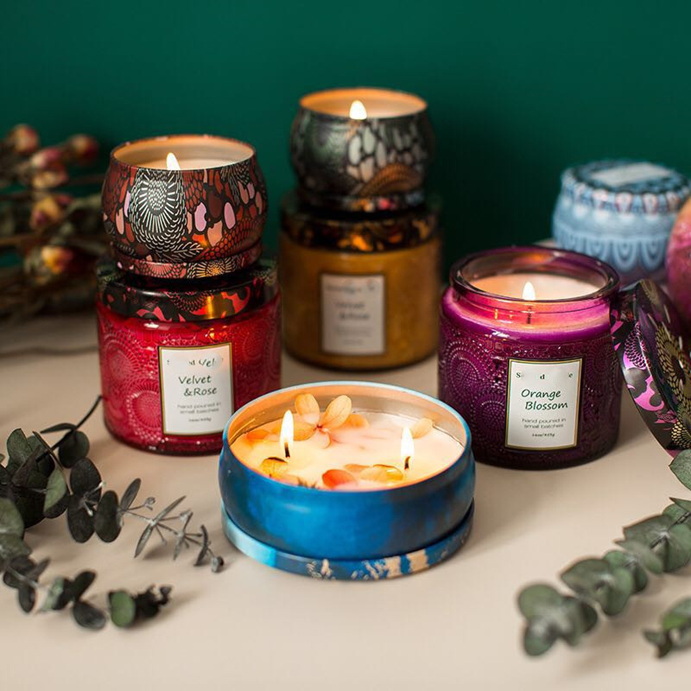 Clear glass luxury custom candle jars | candle jar wholesale