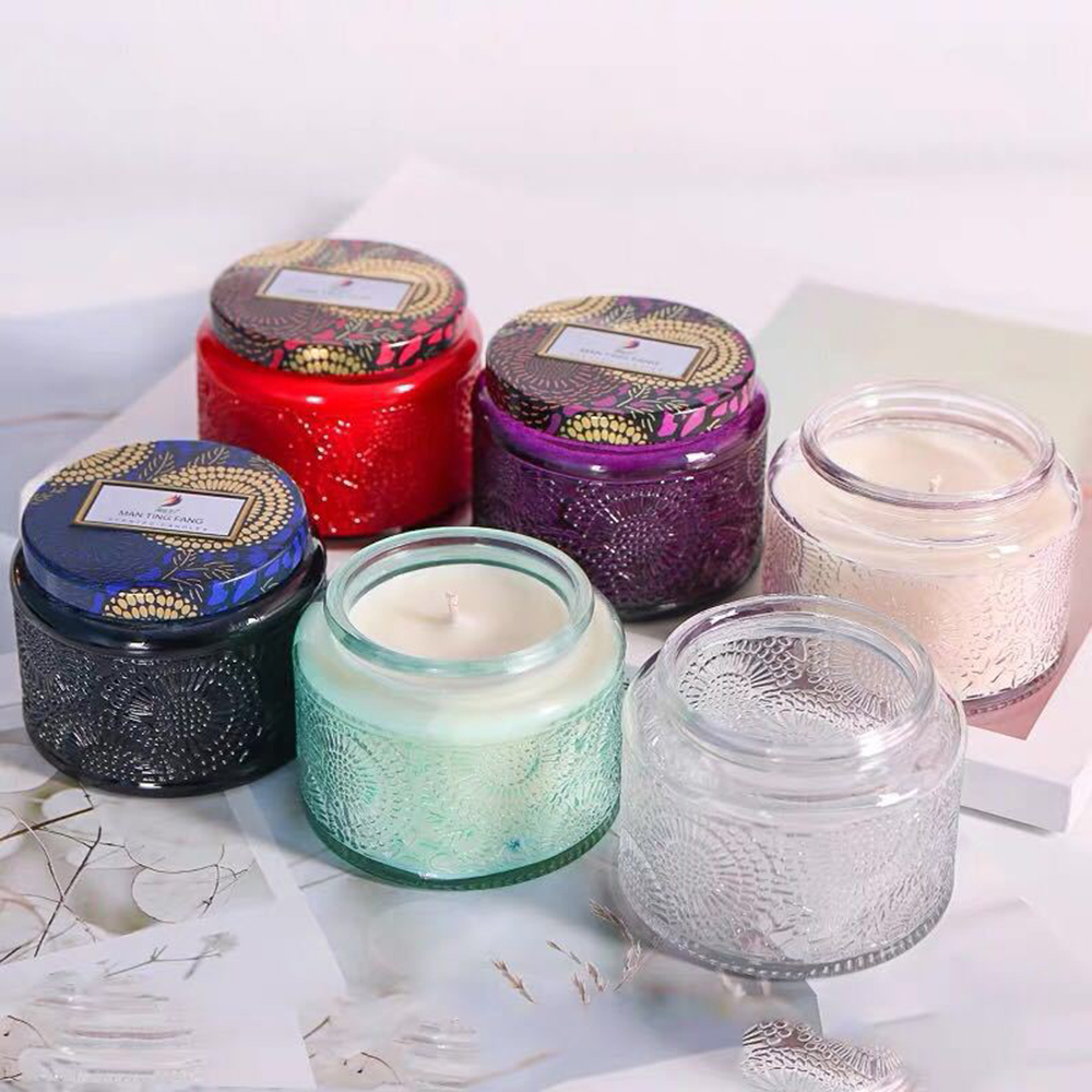 Clear glass luxury custom candle jars | candle jar wholesale