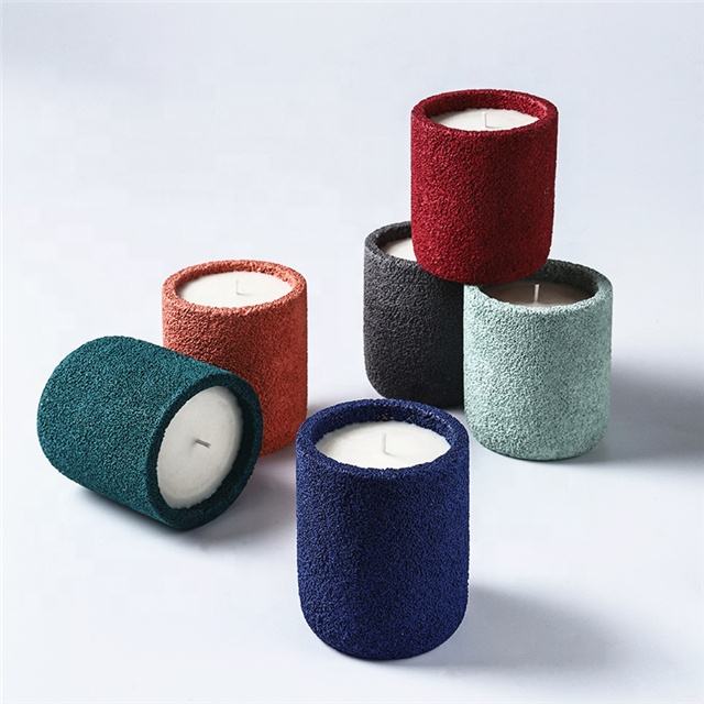 Wholesale Colorful Cement Candle Jars Low MOQ Pottery Concrete Containers